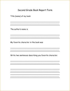 2Nd Grade Book Report Template (2) - PROFESSIONAL TEMPLATES ...