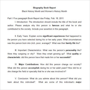 Biography Book Report Template (3) - PROFESSIONAL TEMPLATES ...