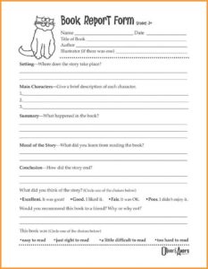 Book Report Template 5Th Grade (6) - PROFESSIONAL TEMPLATES ...