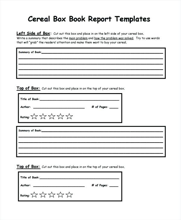 Cereal Box Book Report Template 4 PROFESSIONAL TEMPLATES