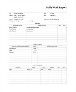 Daily Activity Report Template, (7) - PROFESSIONAL TEMPLATES ...