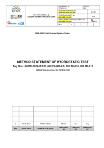 Hydrostatic Pressure Test Report Template (2) - PROFESSIONAL TEMPLATES ...