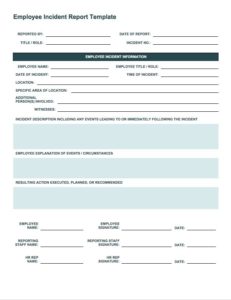 Itil Incident Report Form Template (5) - PROFESSIONAL TEMPLATES ...