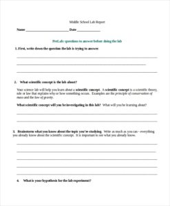 Lab Report Template Middle School (9) - PROFESSIONAL TEMPLATES ...