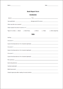 Middle School Book Report Template (1) - PROFESSIONAL TEMPLATES ...