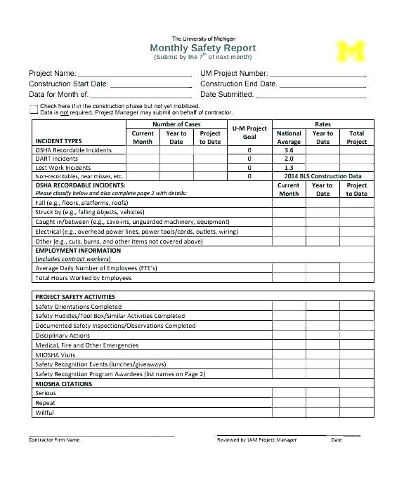 Daily Health And Safety Report Template Daily Health And Safety Report Template