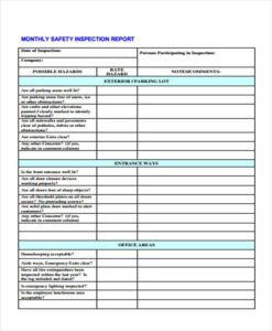Monthly Health And Safety Report Template (9) - PROFESSIONAL TEMPLATES ...