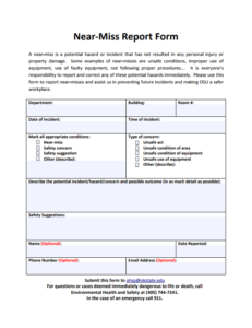 Near Miss Incident Report Template (1) - PROFESSIONAL TEMPLATES ...