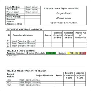 Project Status Report Template Excel Download Filetype Xls (1 ...