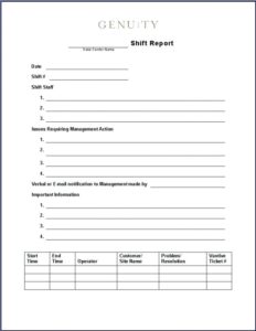 Shift Report Template (6) - PROFESSIONAL TEMPLATES | PROFESSIONAL TEMPLATES