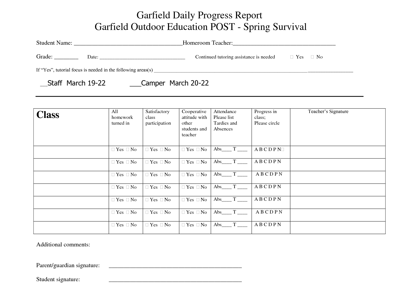 Student Progress Report Template 4 PROFESSIONAL TEMPLATES