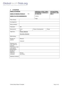 Clinical Trial Report Template (1) - PROFESSIONAL TEMPLATES ...