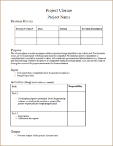 Closure Report Template (1) - PROFESSIONAL TEMPLATES | PROFESSIONAL ...