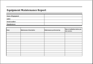Equipment Fault Report Template (1) - PROFESSIONAL TEMPLATES ...
