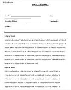 Fake Police Report Template - PROFESSIONAL TEMPLATES | PROFESSIONAL ...