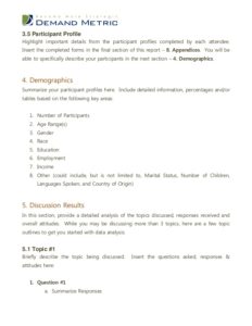 Focus Group Discussion Report Template - PROFESSIONAL TEMPLATES ...