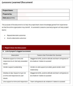 Lessons Learnt Report Template (9) - PROFESSIONAL TEMPLATES ...
