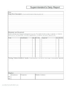 Superintendent Daily Report Template (4) - PROFESSIONAL TEMPLATES ...