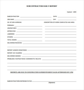Superintendent Daily Report Template - PROFESSIONAL TEMPLATES ...