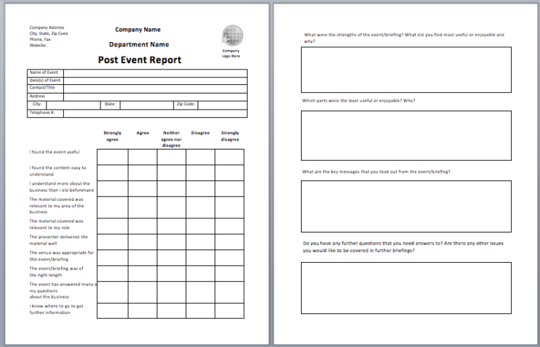 After Event Report Template (1) - PROFESSIONAL TEMPLATES | PROFESSIONAL ...
