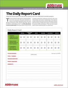 Daily Report Card Template For Adhd (1) - PROFESSIONAL TEMPLATES ...