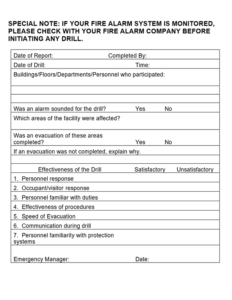 Fire Evacuation Drill Report Template (4) - PROFESSIONAL TEMPLATES ...