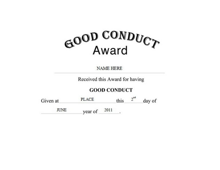 Good Conduct Certificate Template (2) - PROFESSIONAL TEMPLATES ...