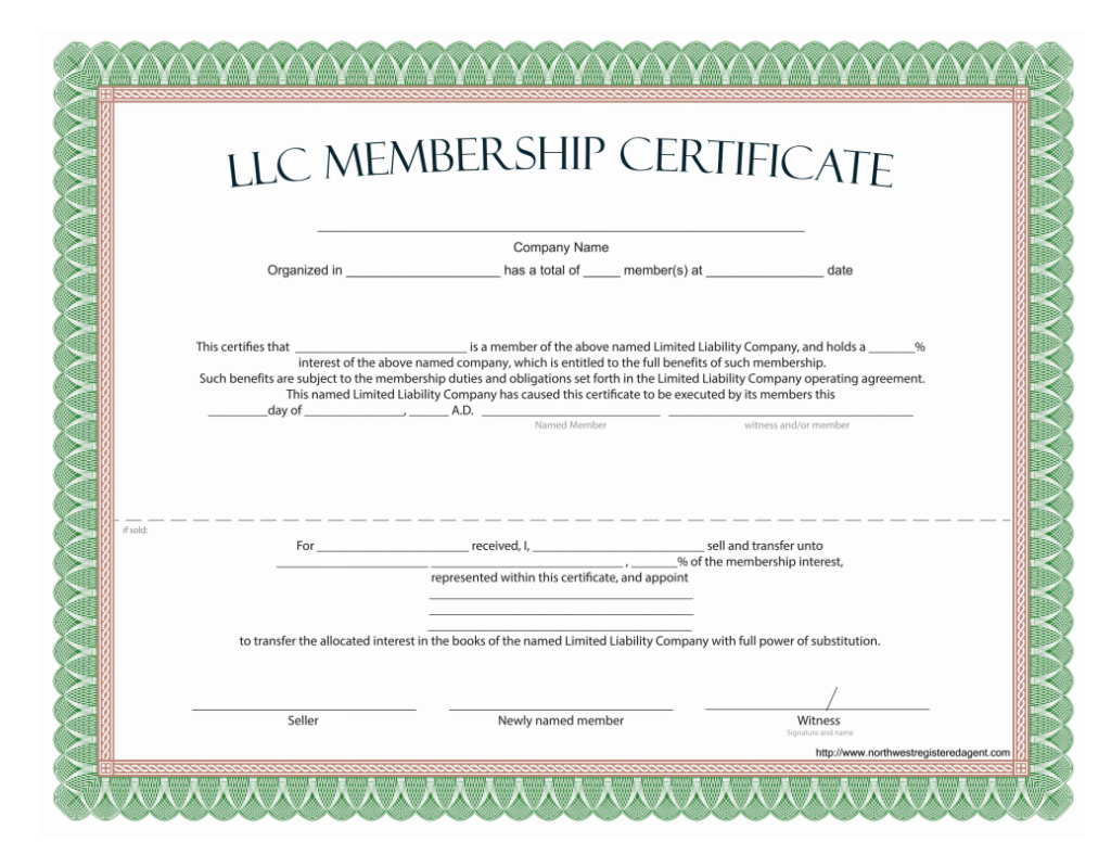 Llc Membership Certificate Template (1) - PROFESSIONAL TEMPLATES ...