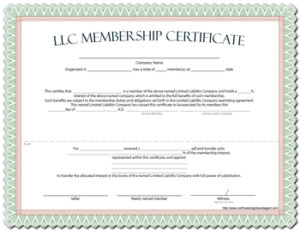 Llc Membership Certificate Template (6) - PROFESSIONAL TEMPLATES ...