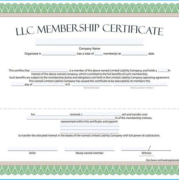 Llc Membership Certificate Template (1) - PROFESSIONAL TEMPLATES ...