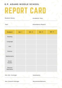Middle School Report Card Template (2) - PROFESSIONAL TEMPLATES ...