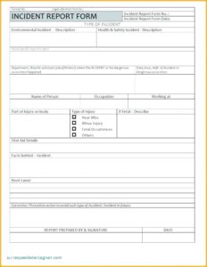 Ohs Incident Report Template Free (7) - PROFESSIONAL TEMPLATES ...