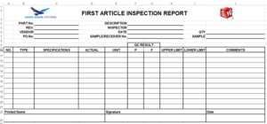 Part Inspection Report Template (3) - PROFESSIONAL TEMPLATES ...