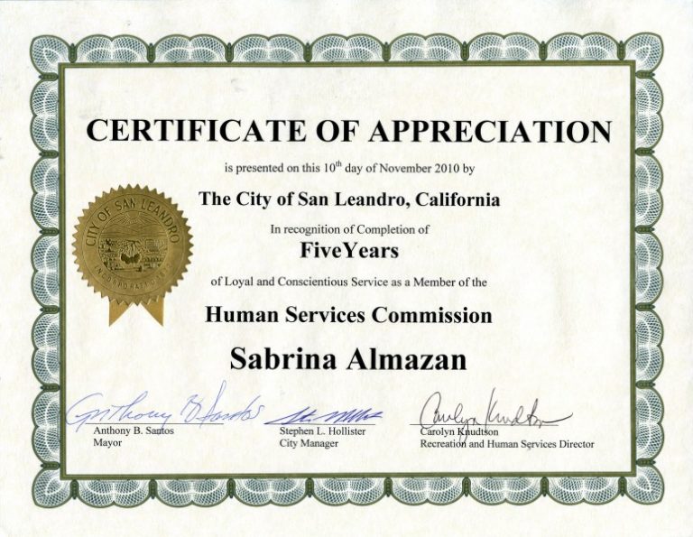 Recognition Of Service Certificate Template (6) - PROFESSIONAL ...