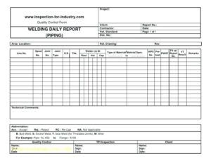 Welding Inspection Report Template (5) - PROFESSIONAL TEMPLATES ...