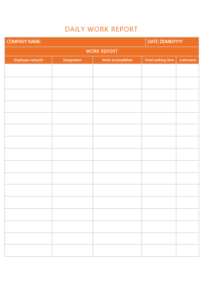 Daily Work Report Template (2) - PROFESSIONAL TEMPLATES | PROFESSIONAL ...