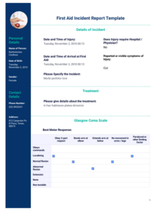 First Aid Incident Report Form Template (1) - PROFESSIONAL TEMPLATES ...