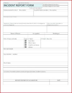 First Aid Incident Report Form Template (1) - PROFESSIONAL TEMPLATES ...