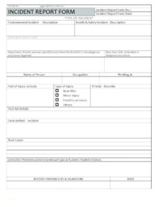 First Aid Incident Report Form Template (2) - PROFESSIONAL TEMPLATES ...