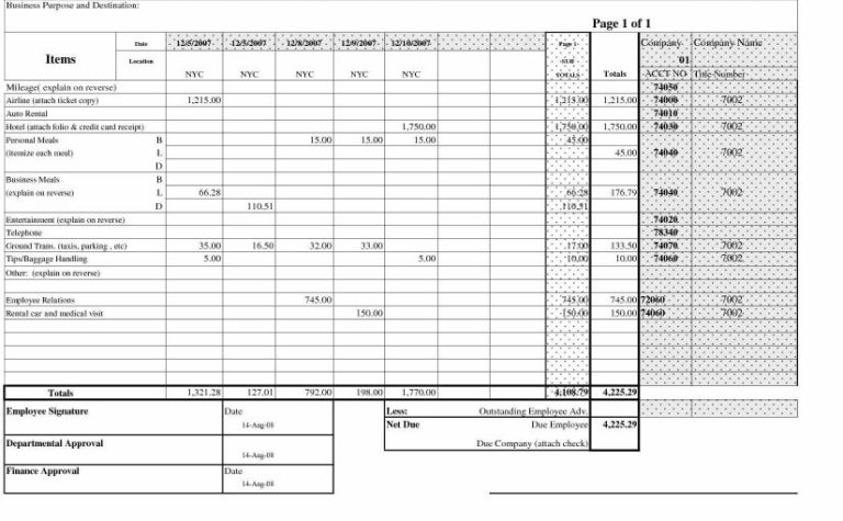 Gas Mileage Expense Report Template (4) - PROFESSIONAL TEMPLATES ...