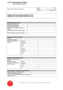 Monitoring Report Template Clinical Trials (1) - PROFESSIONAL TEMPLATES ...