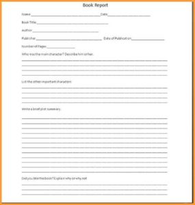 6Th Grade Book Report Template (3) - PROFESSIONAL TEMPLATES ...
