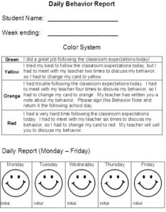Daily Behavior Report Template (3) - PROFESSIONAL TEMPLATES ...