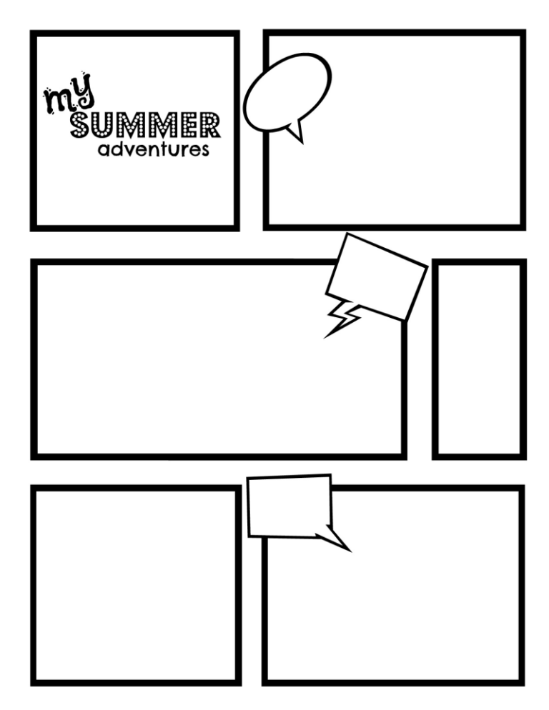 Printable Blank Comic Strip Template For Kids (2) - PROFESSIONAL ...