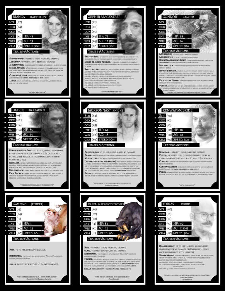 D&D Card Templates (4) - PROFESSIONAL TEMPLATES | PROFESSIONAL TEMPLATES