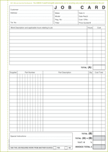 Job Card Templates Excel (2) - PROFESSIONAL TEMPLATES | PROFESSIONAL ...