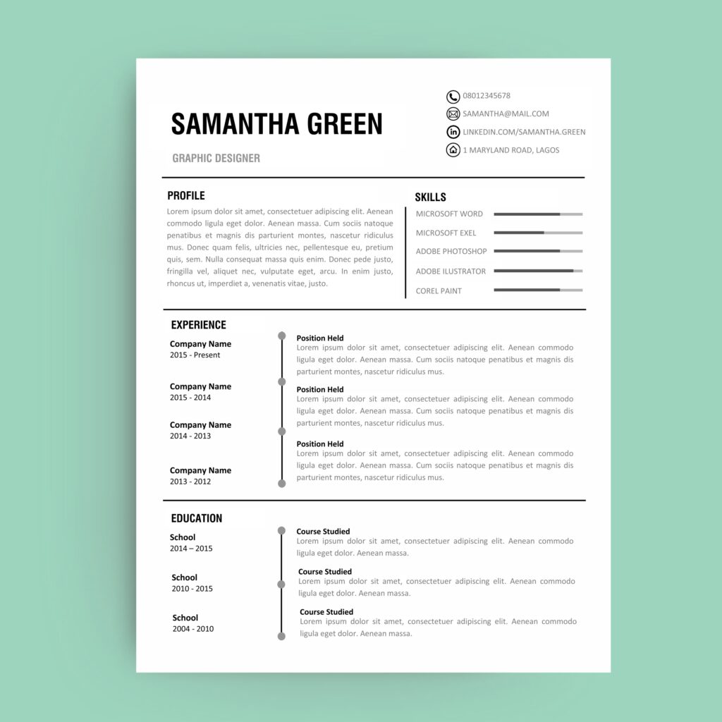 Resume Templates Editable (1) - PROFESSIONAL TEMPLATES | PROFESSIONAL ...