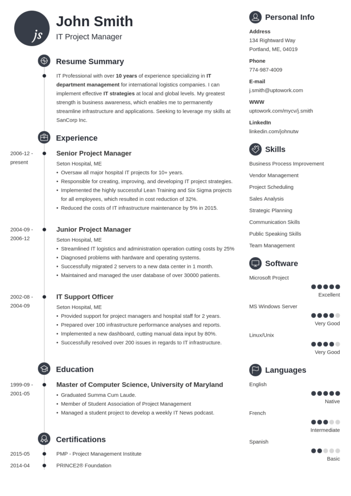Resume Templates It - PROFESSIONAL TEMPLATES | PROFESSIONAL TEMPLATES