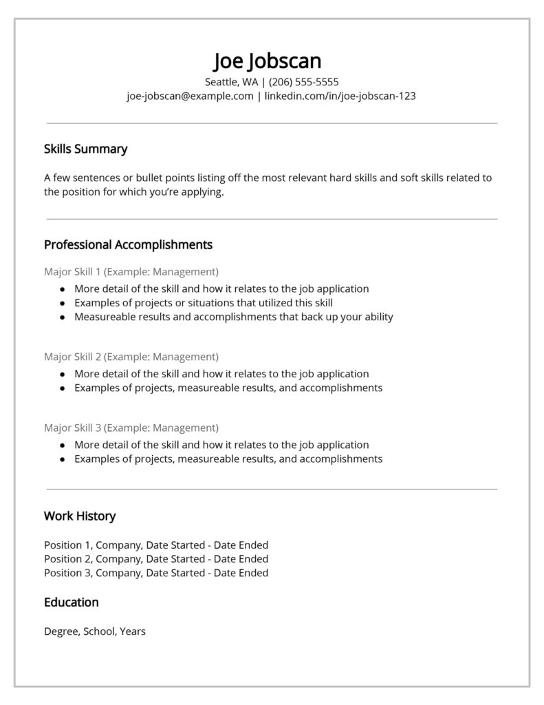 Resume Templates Skills Based (7) - PROFESSIONAL TEMPLATES ...