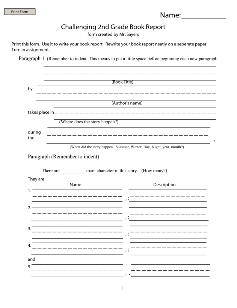 Book Report Template Grade 7 - PROFESSIONAL TEMPLATES | PROFESSIONAL ...